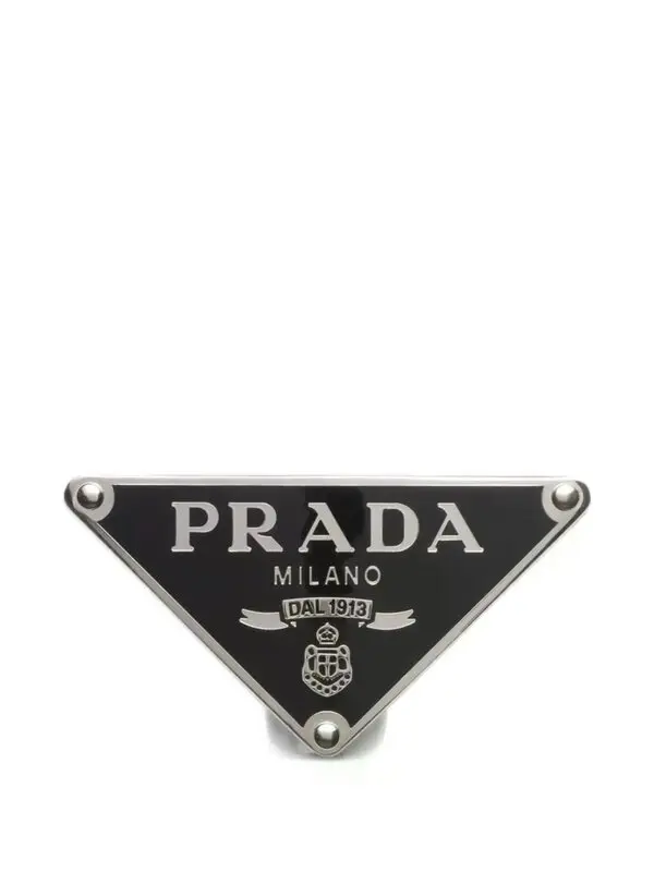Prada Enameled-metal Belt Buckle - Black
