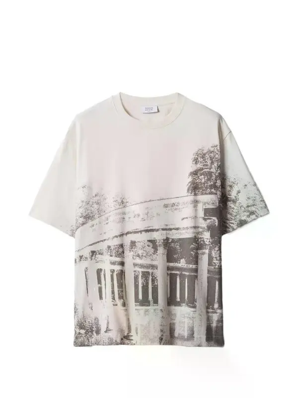 Maison Kitsuné Parc Monceau Graphic-print T-shirt - Neutrals