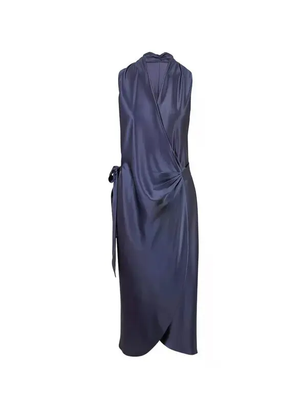 PETER COHEN Nikki Sleeveless Wrap Midi Dress - Blue