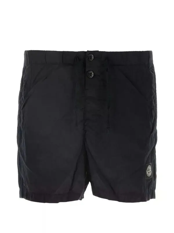 Stone Island Logo-patch Crinkled Shorts