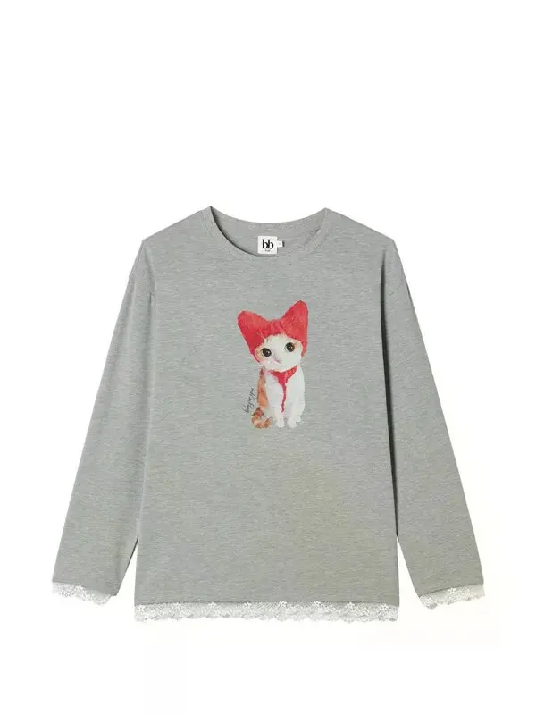 B+AB Lace-trim Long-sleeve T-shirt