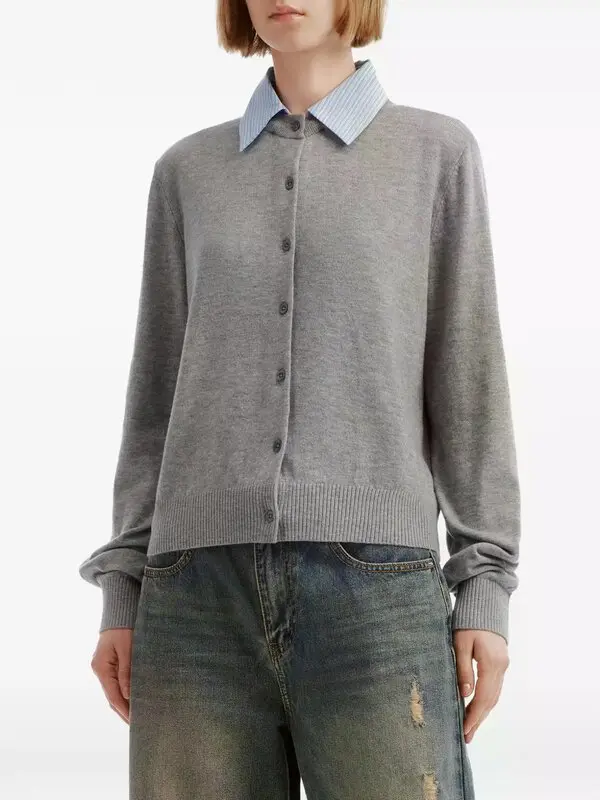 B+AB Layered-collar Button-up Cardigan