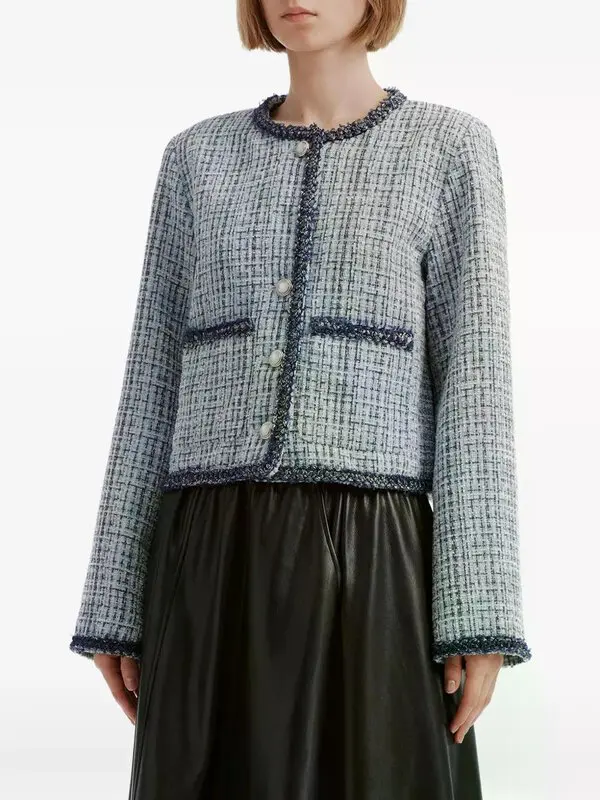 B+AB Tweed-effect Braided-trim Jacket