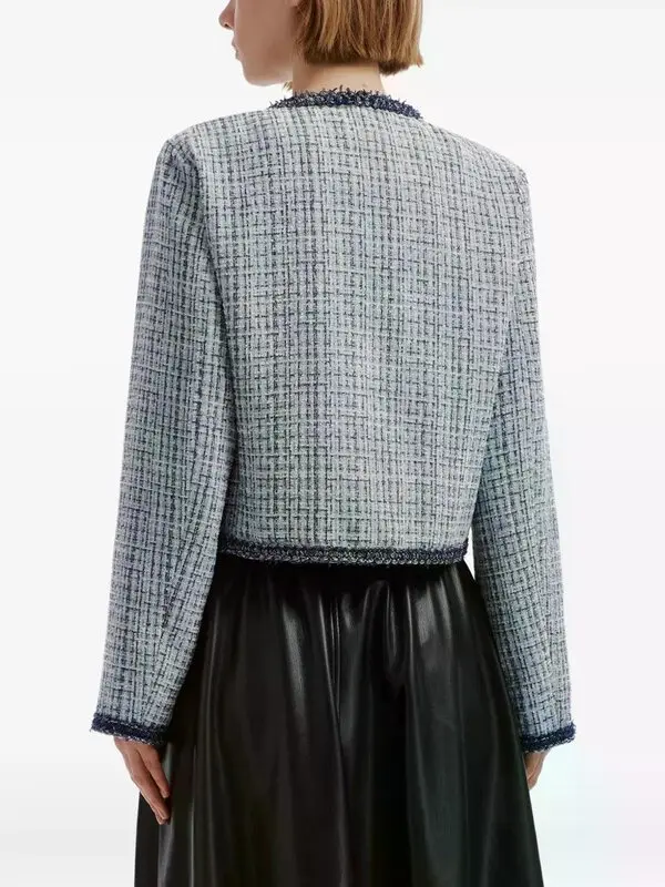 B+AB Tweed-effect Braided-trim Jacket