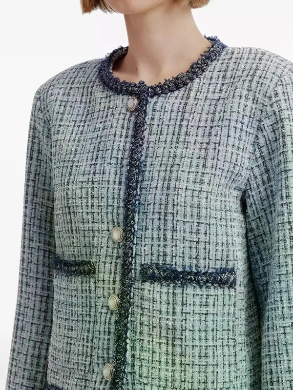 B+AB Tweed-effect Braided-trim Jacket