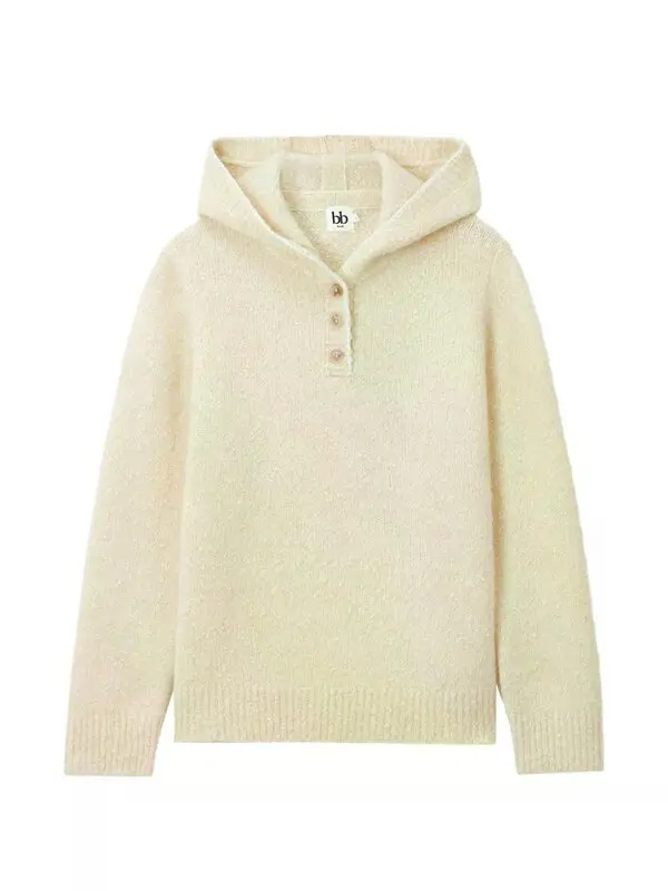 B+AB Button-up Hooded Sweater - Neutrals
