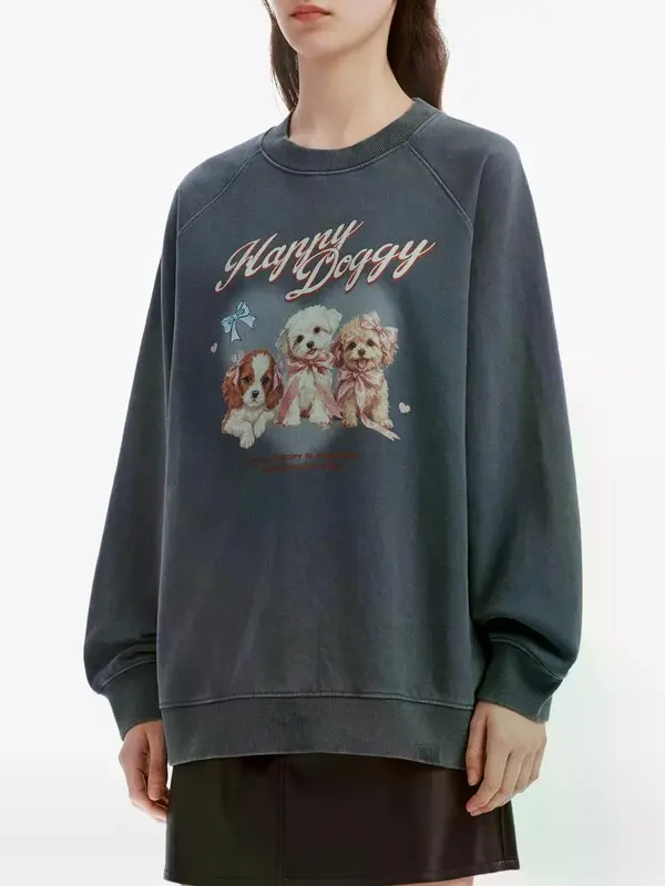 B+AB Dog-print Raglan-sleeve Sweatshirt