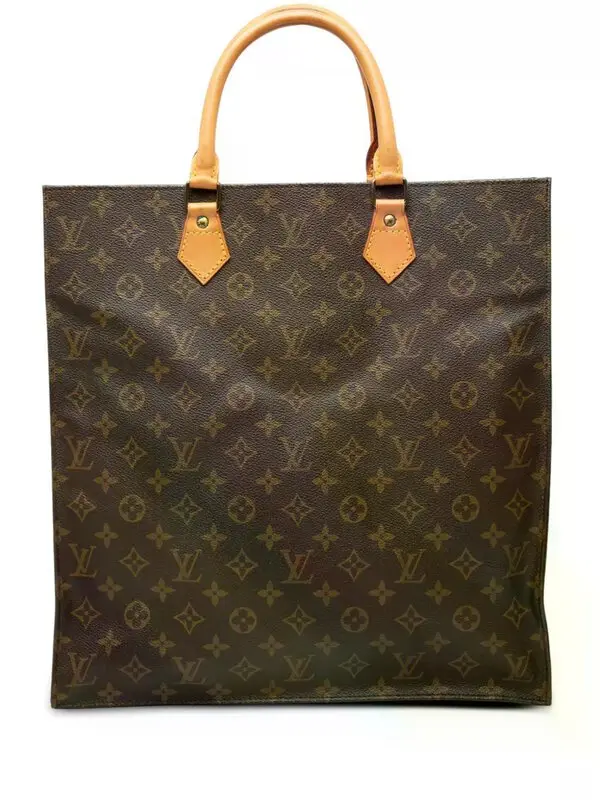 LOUIS VUITTON 2003 Monogram Sac Plat Tote Bag - Brown