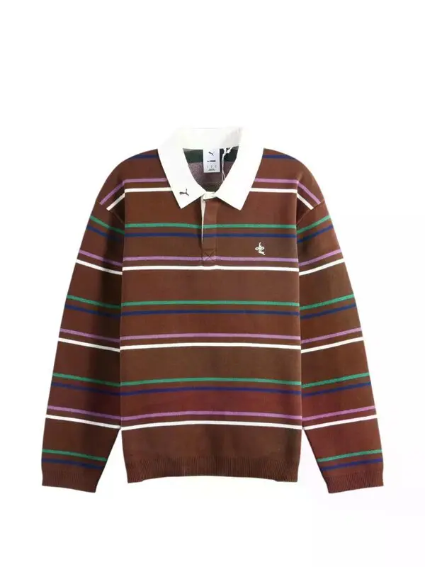 PUMA Striped Long-sleeve Polo Shirt