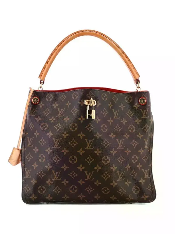 LOUIS VUITTON Gaia Handbag Monogram Canvas And Exotics Hobo Bag - Brown