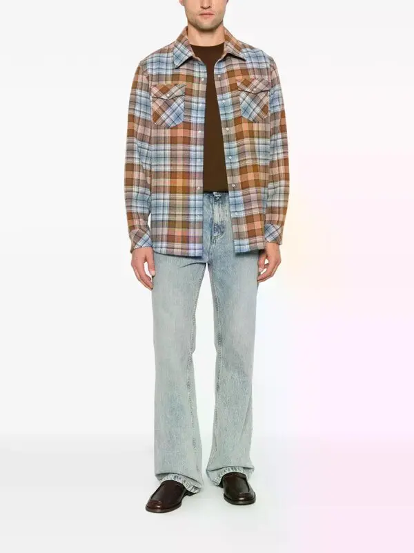 GOD'S TRUE LINEN Nomad Tartan Shirt - Brown