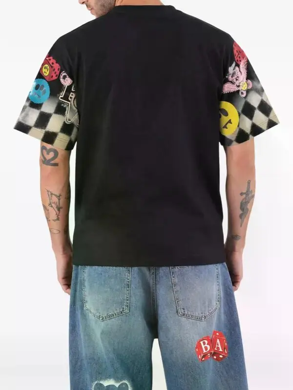 BARROW Graphic-print Checkered T-shirt