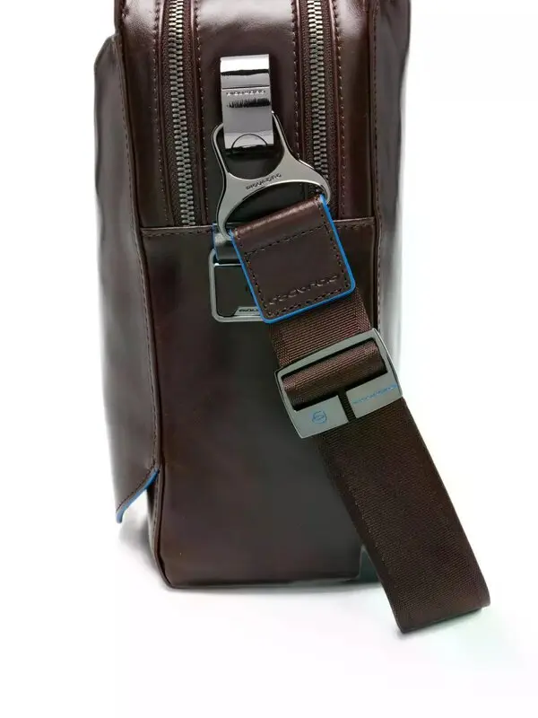 PIQUADRO Blue Square Logo-plaque Laptop Bag - Brown