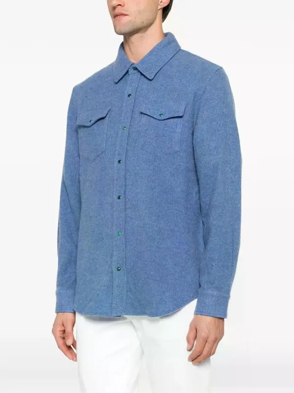 GOD'S TRUE LINEN Button-down Flap-pocket Shirt