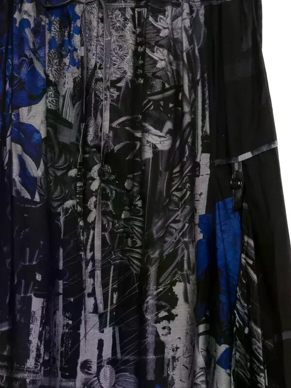 Y’s Floral-print Asymmetric Skirt