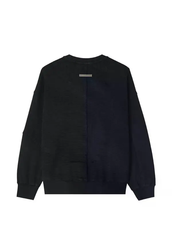 FIVE CM Patchwork Raw-edge Sweatshirt - Black