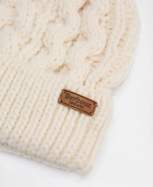 Barbour Cable-knit Scarf And Beanie Hat Set