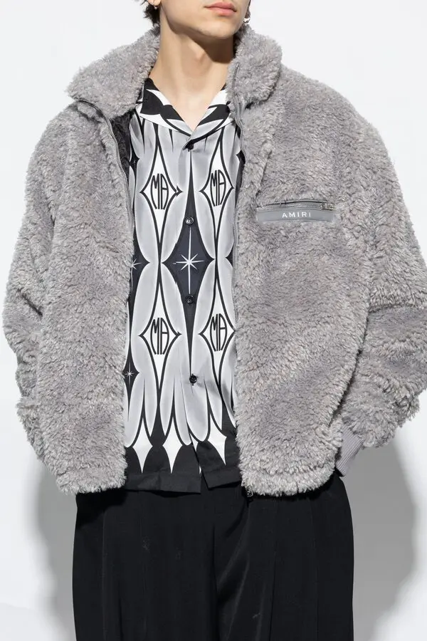 Amiri Logo-print Faux-fur Jacket