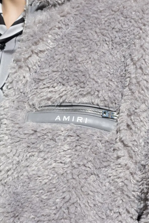 Amiri Logo-print Faux-fur Jacket