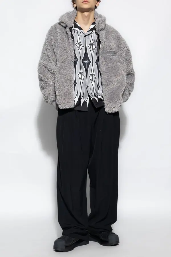 Amiri Logo-print Faux-fur Jacket