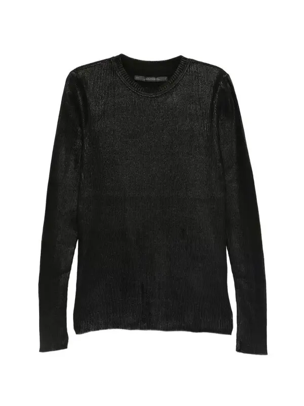 JULIUS Ribbed-knit Metallic-finish Sweater - Black