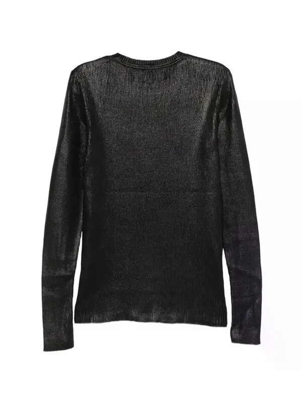 JULIUS Ribbed-knit Metallic-finish Sweater