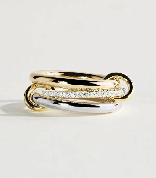 SPINELLI KILCOLLIN Sterling Yellow Gold And Diamond Libra Ring