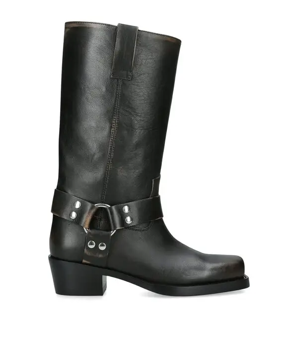 Paris Texas Leather Roxy Knee-high Boots 45 - Black