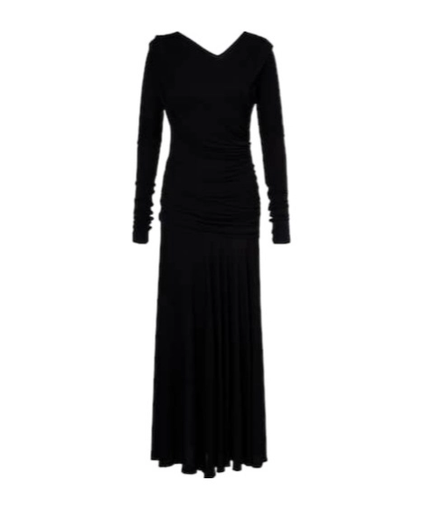 GANNI Simple Elegant Long Dress - Black