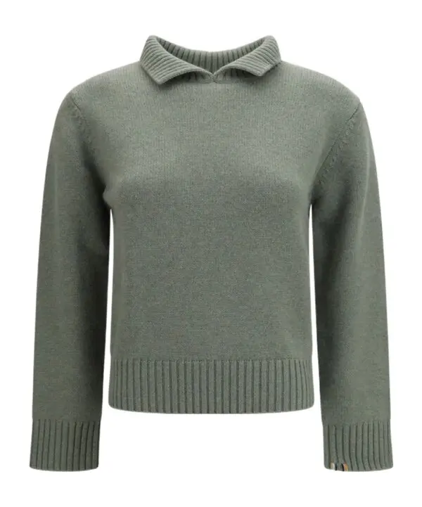 Extreme Cashmere Jo Ribbed Polo Sweater - Hemlock