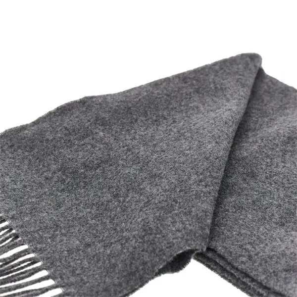 AMI Paris De Coeur Embroidery Wool Scarf - Grey