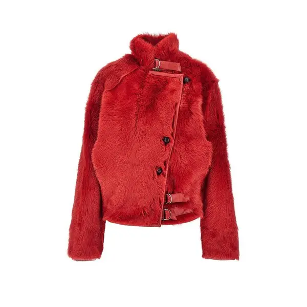 Isabel Marant Étoile Roama' Lamb Fur Jacket - Red