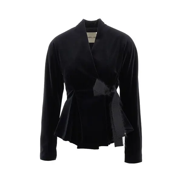 Alberta Ferretti Velvet Jacket With Bow