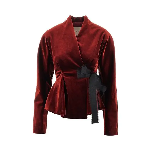 Alberta Ferretti Velvet Jacket With Bow