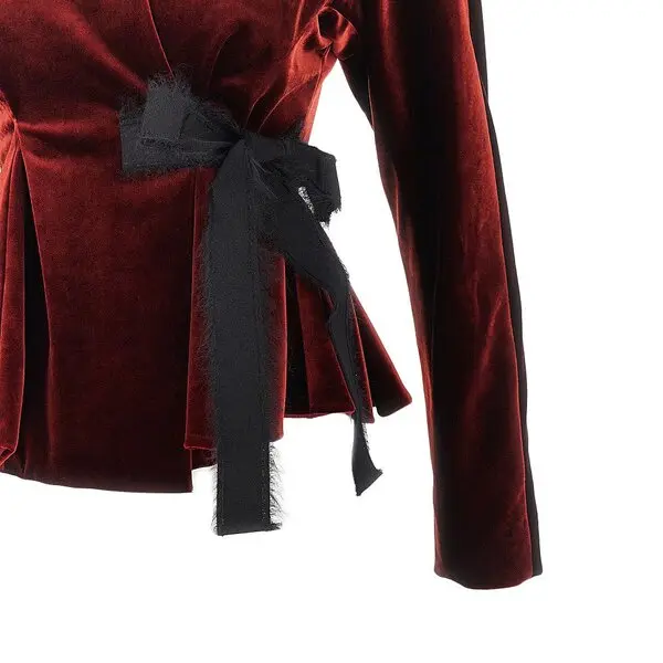 Alberta Ferretti Velvet Jacket With Bow