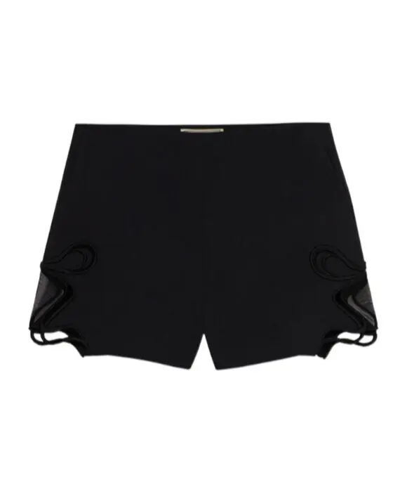 Blumarine Intarsia-embroidered Cady Shorts