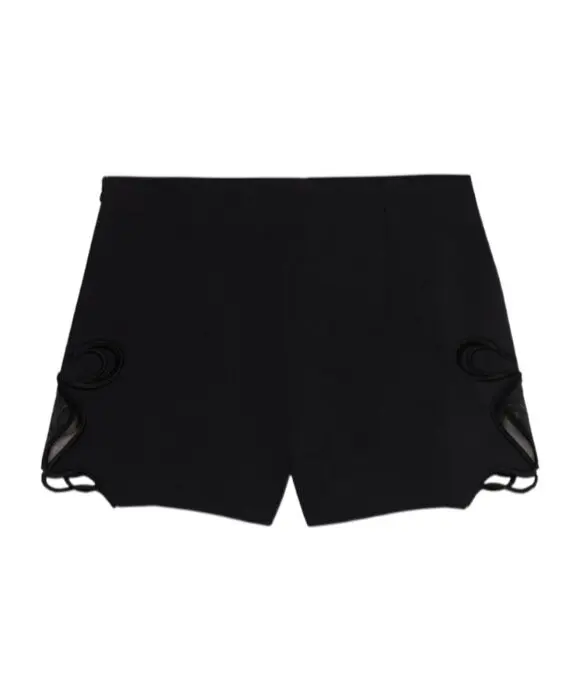 Blumarine Intarsia-embroidered Cady Shorts