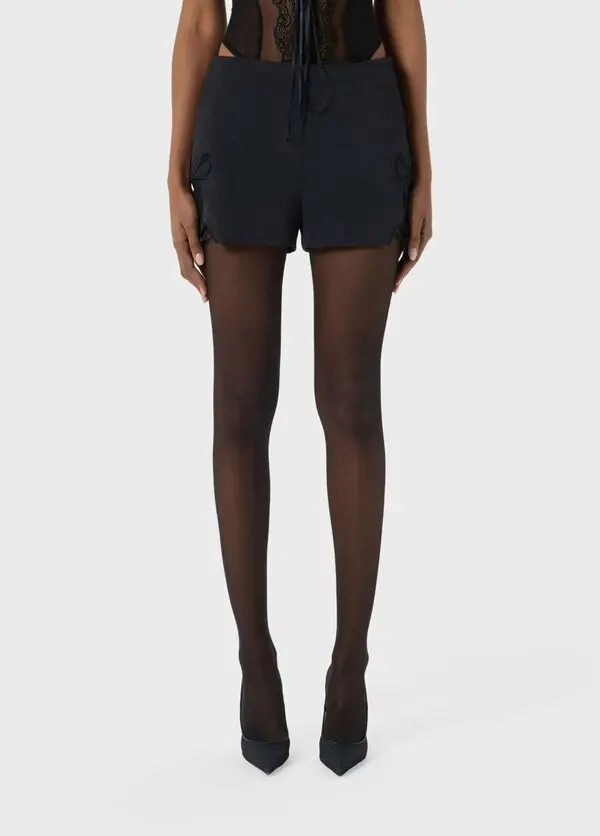 Blumarine Intarsia-embroidered Cady Shorts