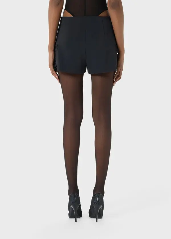 Blumarine Intarsia-embroidered Cady Shorts
