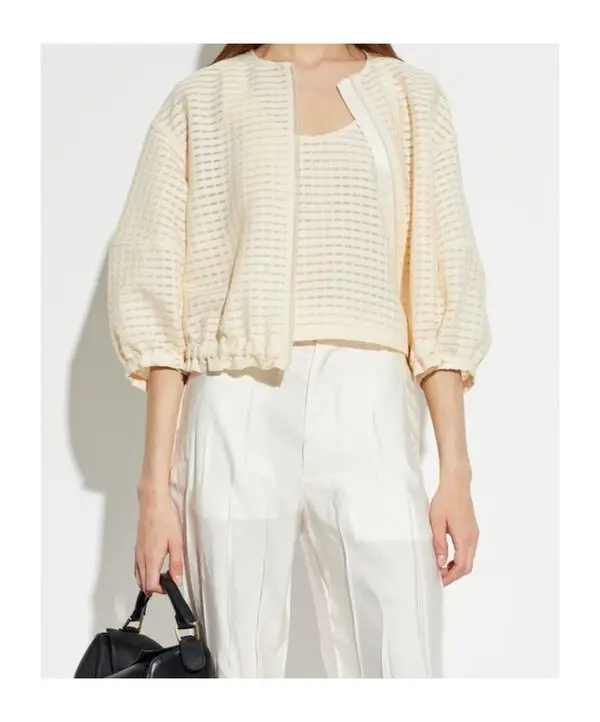 Emporio Armani Sheer Check Sleeveless Top