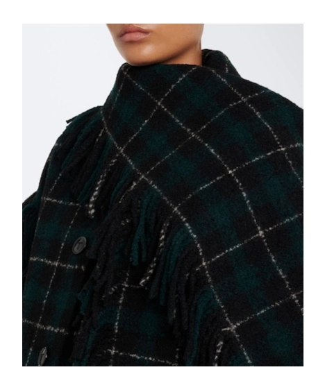 TOTEME Fringed Checked Wool-blend Coat
