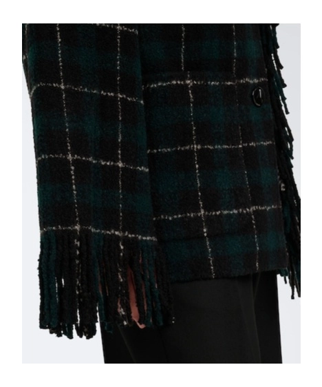 TOTEME Fringed Checked Wool-blend Coat