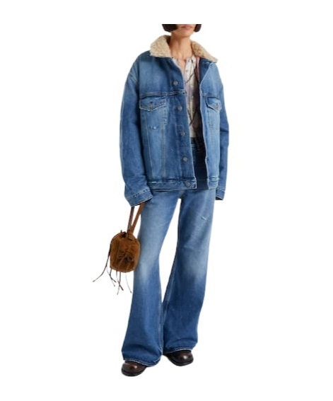Acne Studios Teddy-trimmed Denim Jacket