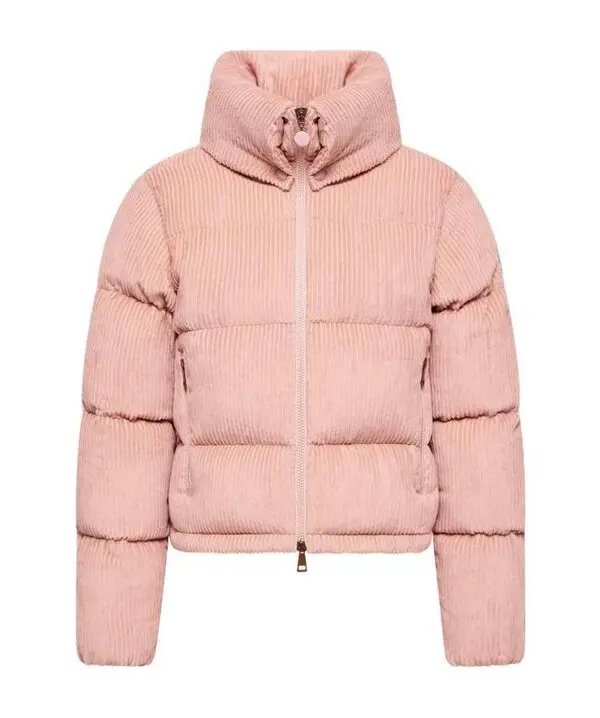 Moncler Lumineux Corduroy Short Down Jacket - Pink
