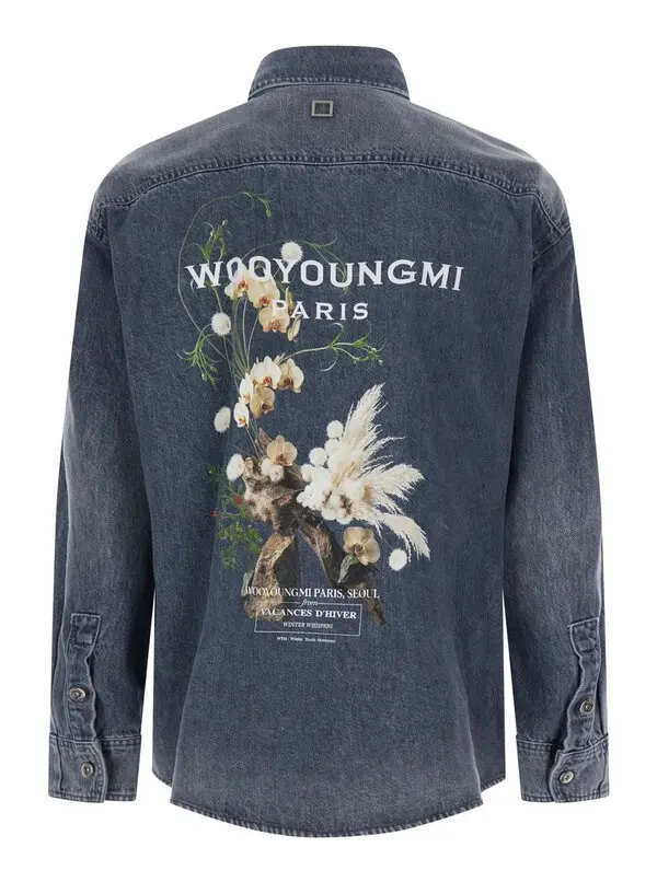 WOOYOUNGMI Graphic Back Denim Shirt