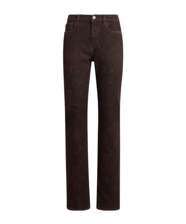 Etro Paisley Straight-leg Jeans - Black