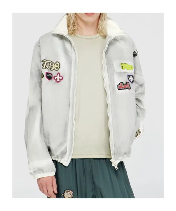 DIESEL® Windbreaker With Trompe Loeil Patches