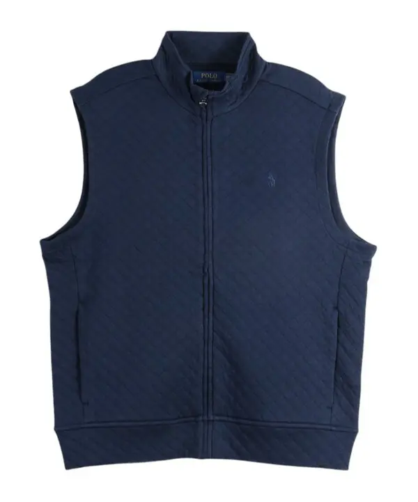 Polo Ralph Lauren Quilted Knit Vest With Full Zipper - Aviator Navy