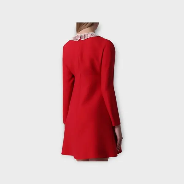 Valentino Garavani Lamour Crewneck Long-sleeved Dress