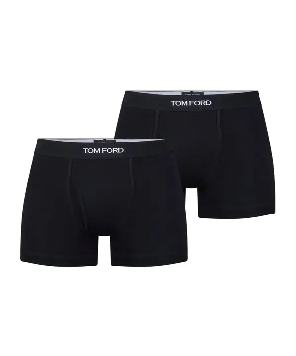 TOM FORD 2-pack Cotton Stretch Boxer Briefs - Black